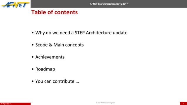 STEP Architecture Update | PPT