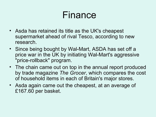Asda Presentation | PPT | Retail Industry | Industries