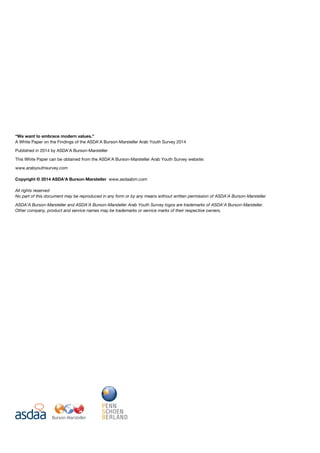 ASDA'A Burson-Marsteller Arab Youth Survey 2014 Whitepaper | PDF