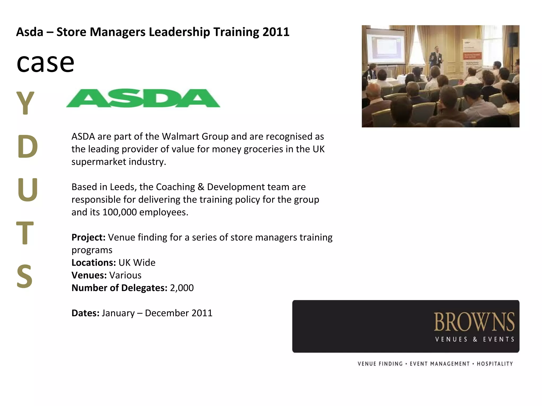 ASDA - Store Managers Leadership Training 2011 | PPT