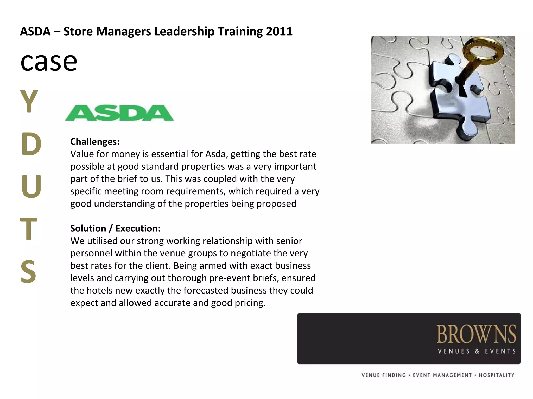 ASDA - Store Managers Leadership Training 2011 | PPT