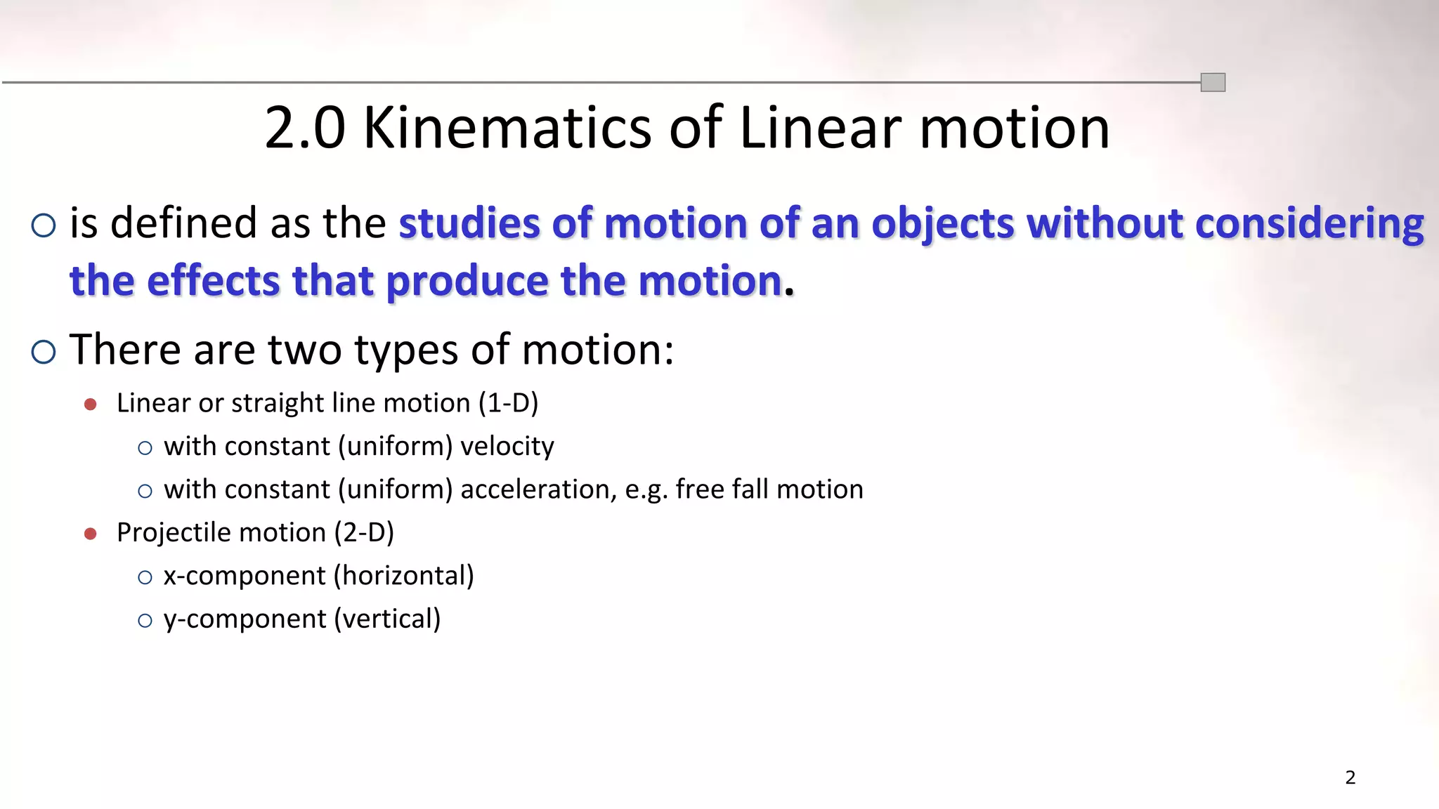 Kinematics of Linear Motion | PPTX