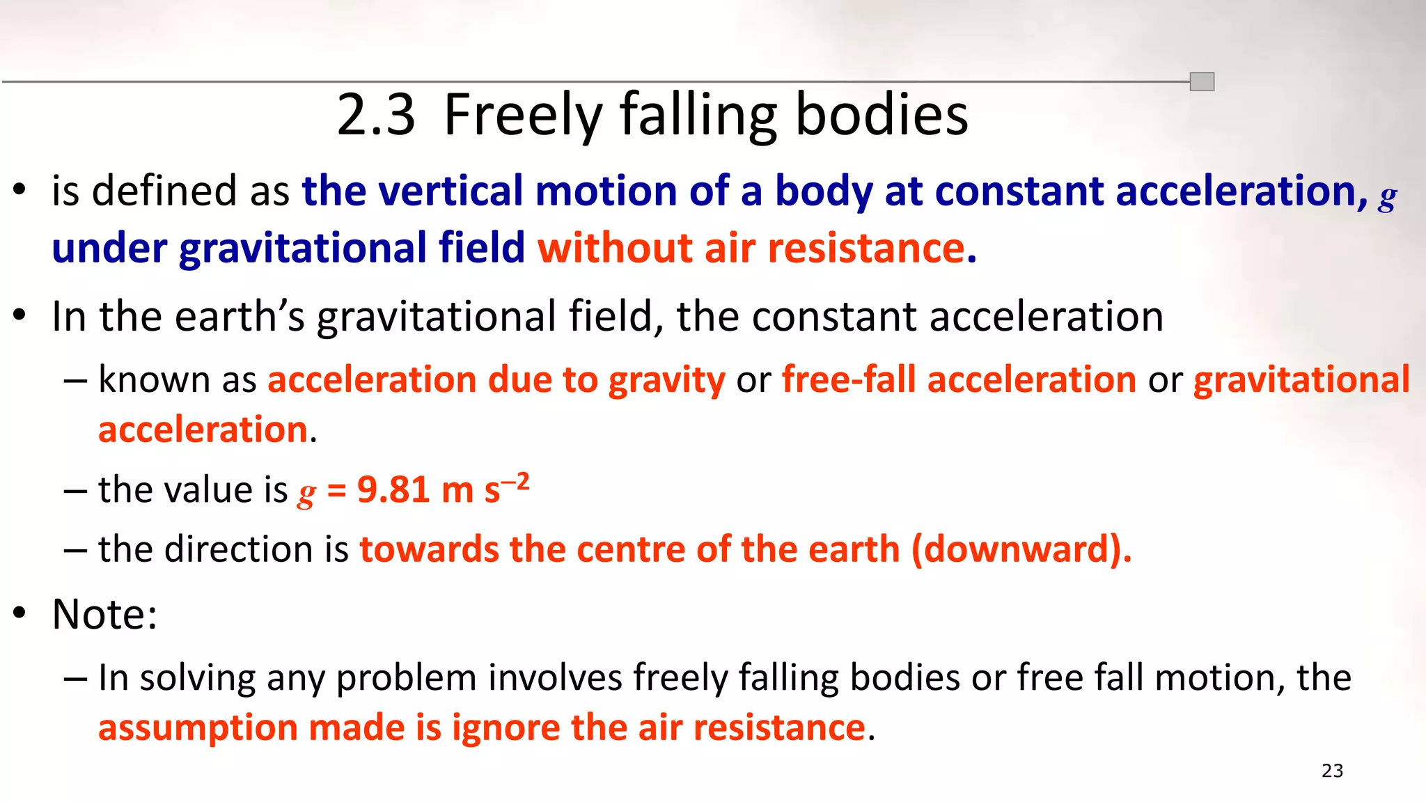 Kinematics of Linear Motion | PPTX