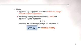 Kinematics of Linear Motion | PPTX