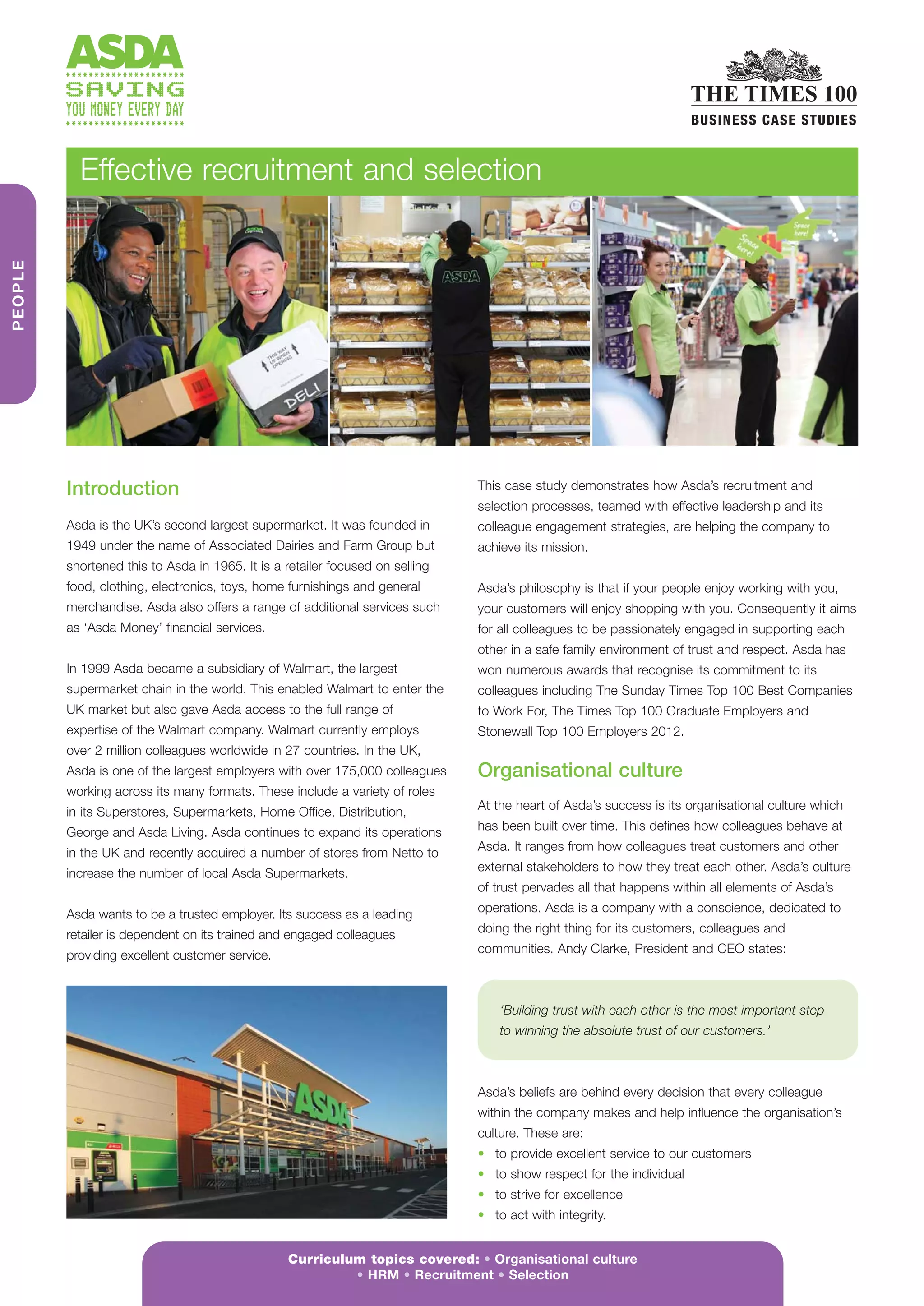Asda recruitment and selection | PDF