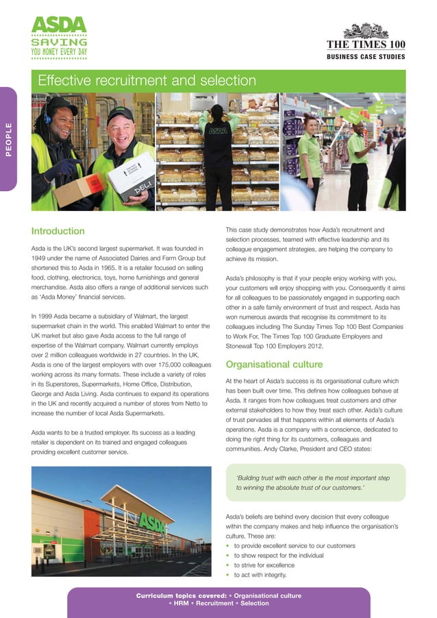 Asda recruitment and selection | PDF | Human Resources | Business