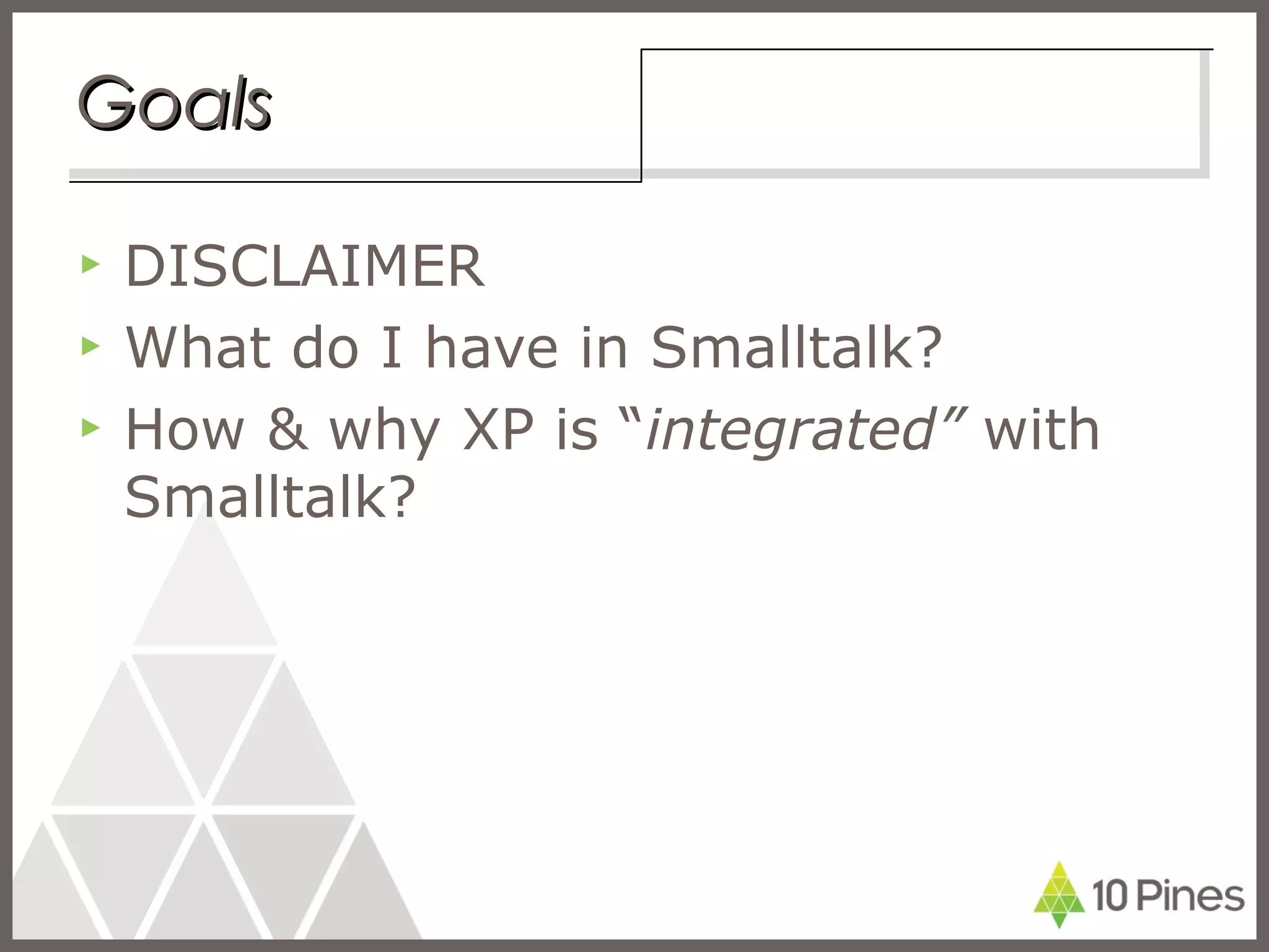 Agile software development with Smalltalk | PPT