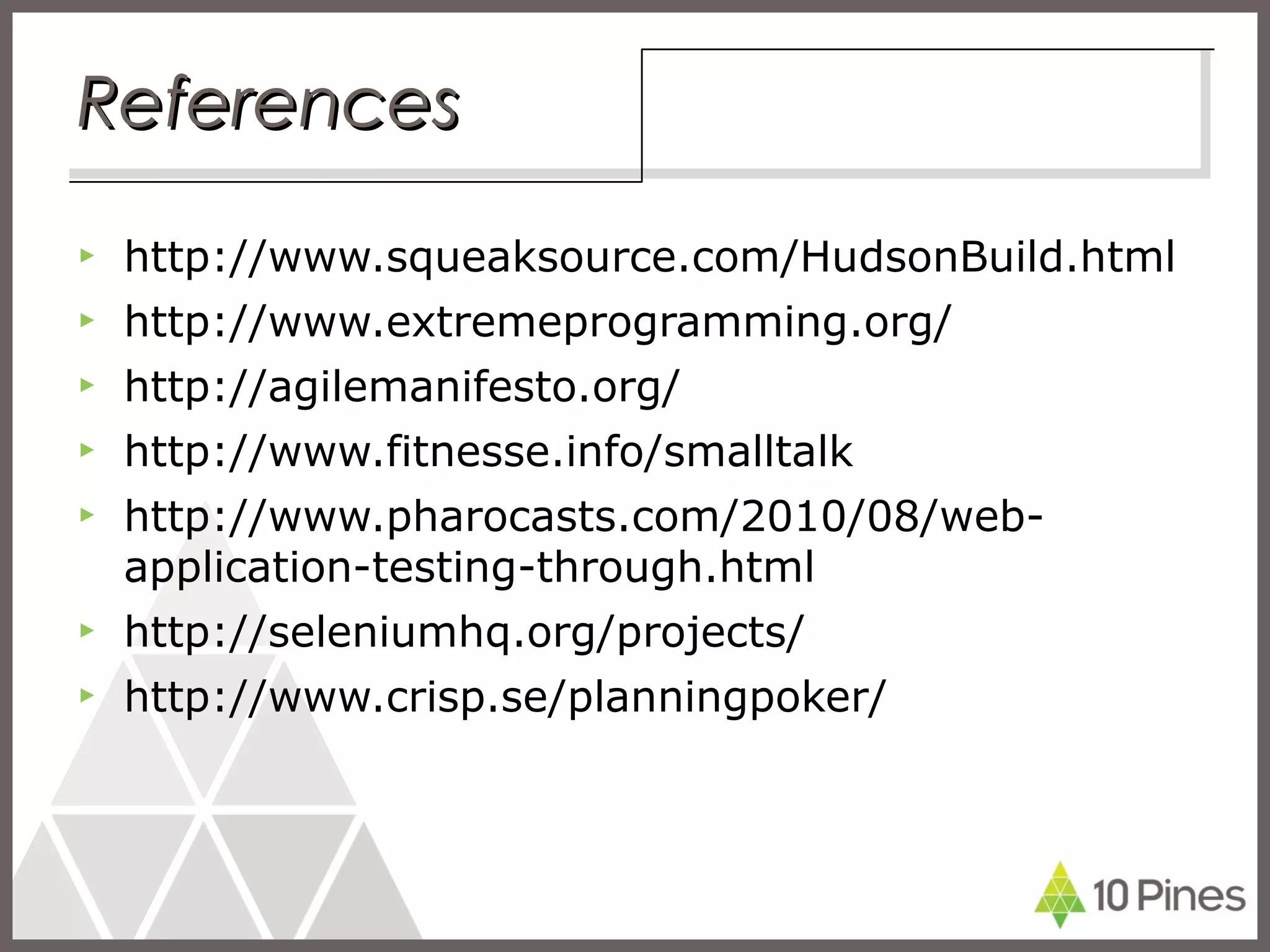 Agile software development with Smalltalk | PPT