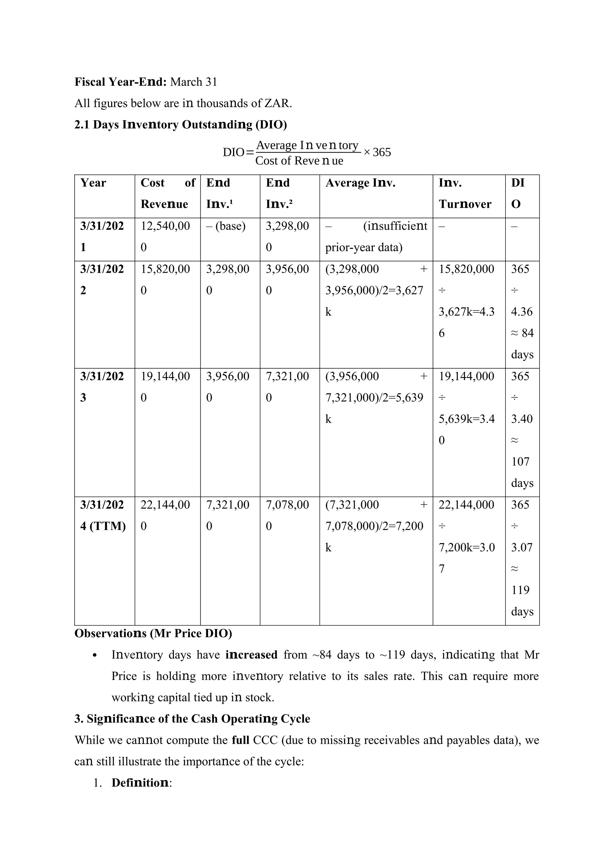 Financial Analysis Mr Price and UK Market.docx