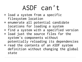 Loading Multiple Versions of an ASDF System in the Same Lisp Image | PDF