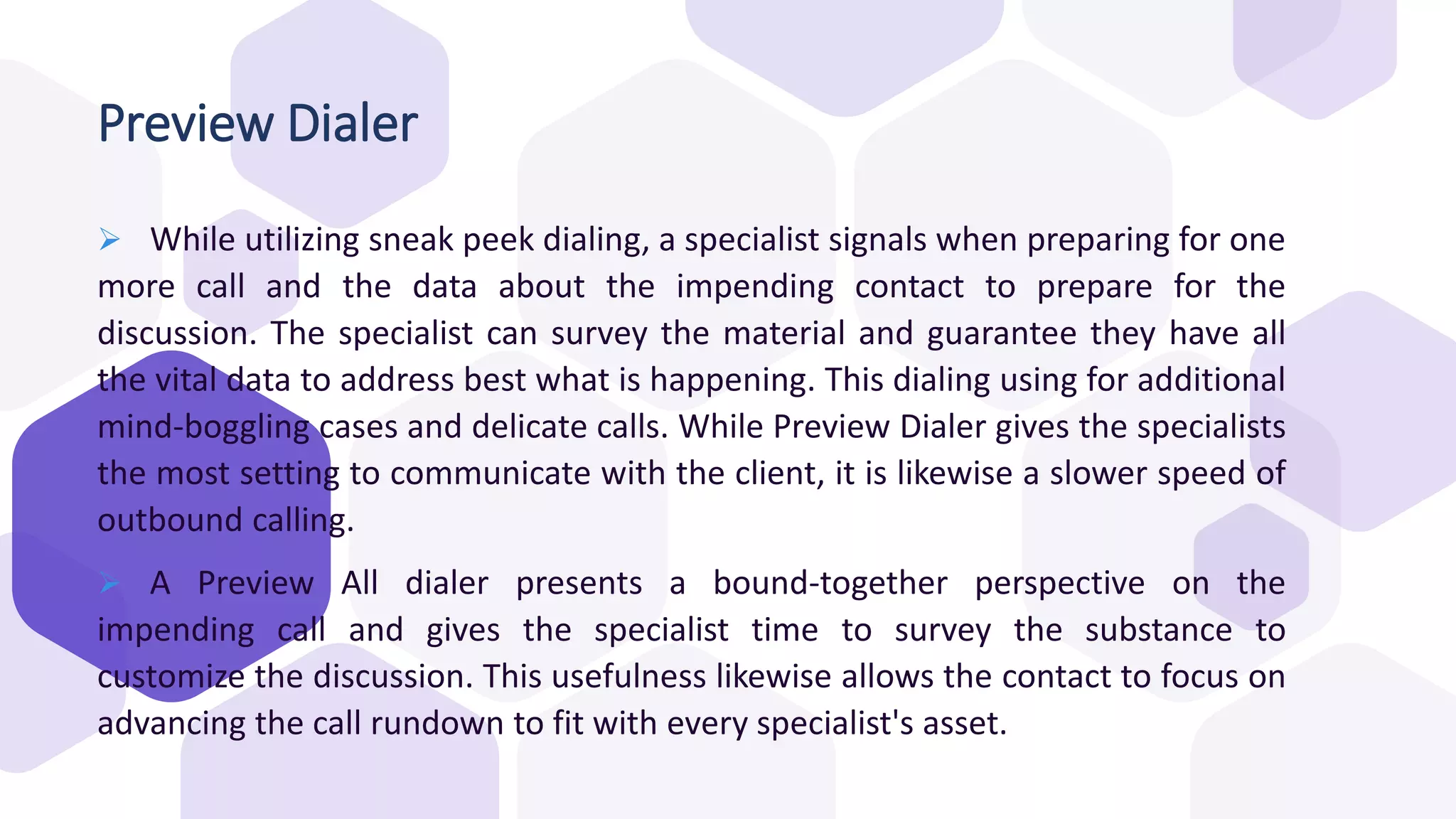 Types Of Dialers Used in Call Centers In 2023 | PPTX | Phone Services | Home Utilities
