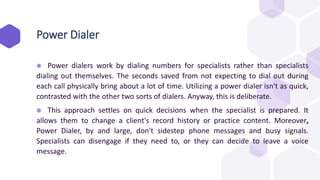 Types Of Dialers Used in Call Centers In 2023 | PPTX | Phone Services | Home Utilities