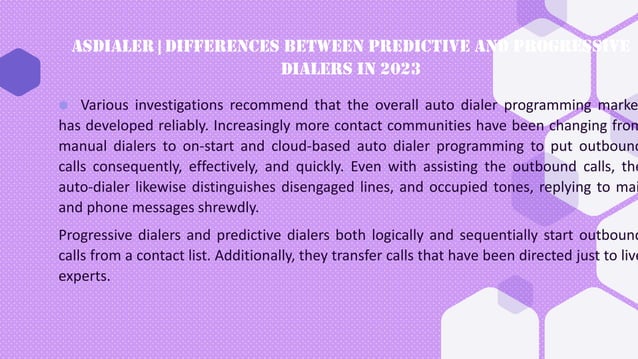 ASDialer | Differences between Predictive and Progressive Dialers In 2023 | PPTX