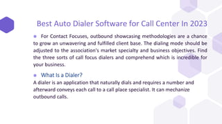 Best Auto Dialer Software for Call Center In 2023 | PPTX