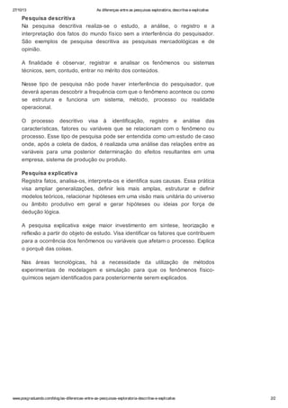 As diferenças entre as pesquisas exploratória, descritiva e explicativa ...