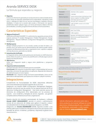Aranda SERVICE DESK - Datasheet | PDF
