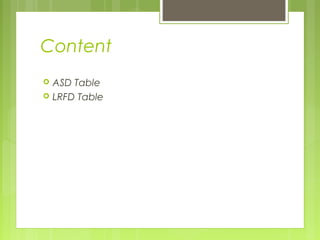 ASD & LRFD Table | PPT