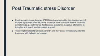 ASD,PTSD & AD.pptx | Mental Health | Diseases and Conditions