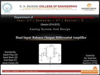 Dual Input Balanced Output diffrential amp by Ap | PPTX