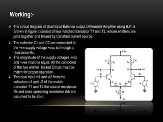 Dual Input Balanced Output diffrential amp by Ap | PPTX