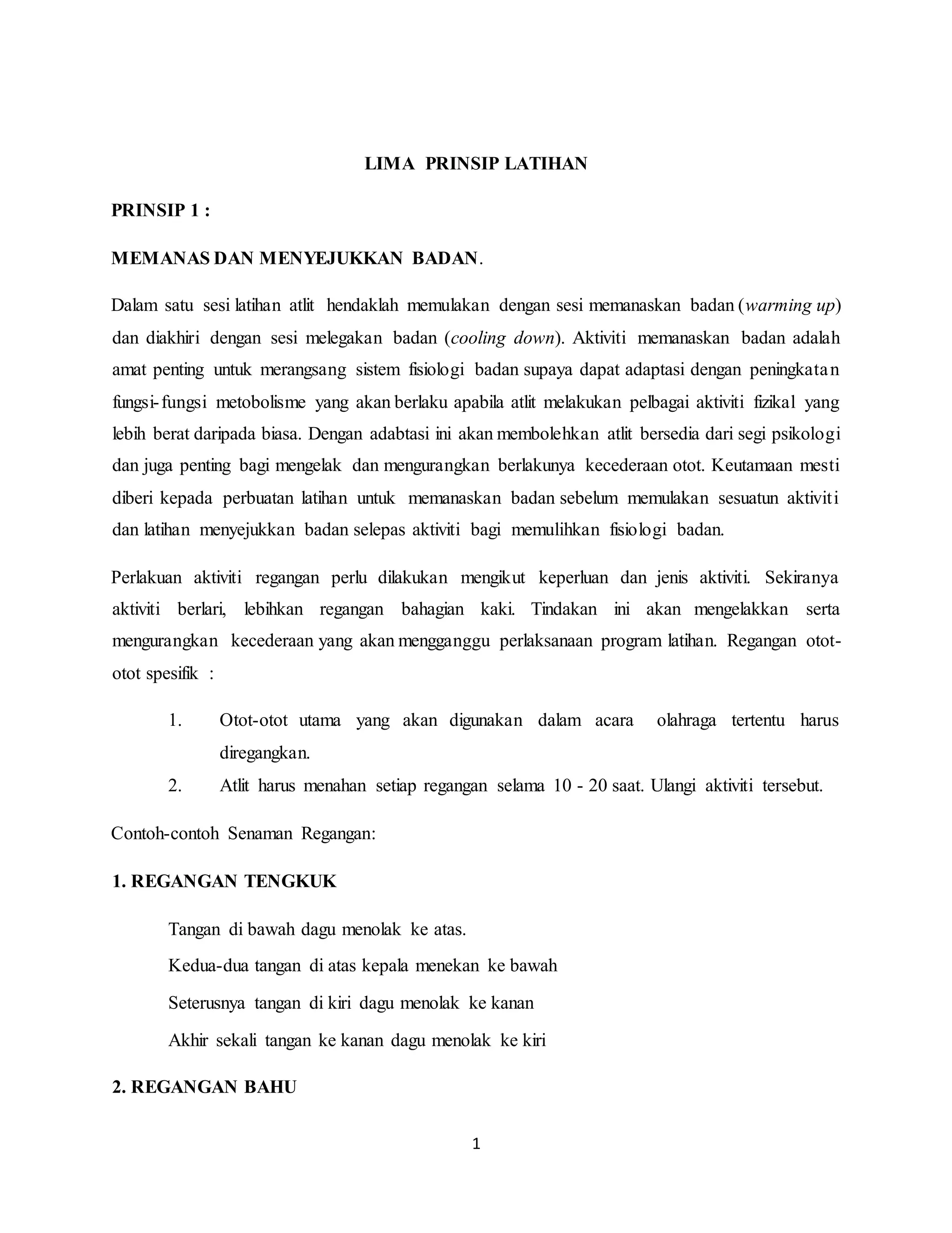 Qgj3053 prinsip latihan | DOCX