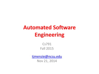 Automated Software Engineering | PPT