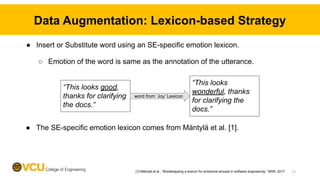 Data Augmentation for Improving Emotion Recognition in Software Engineering Communication | PPT