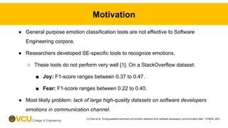 Data Augmentation for Improving Emotion Recognition in Software Engineering Communication | PPT