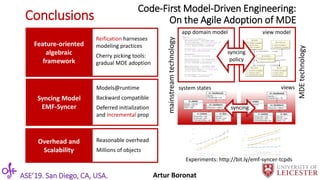 Code-First Model-Driven Engineering: On the Agile Adoption of MDE | PPT
