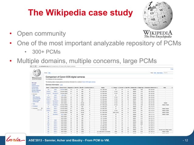 Product Comparison Matrix (PCM), Variability Modeling: The Wikipedia ...