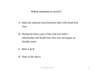 Test/Quiz : India & South East Asia | PPT