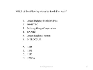 Test/Quiz : India & South East Asia | PPTX