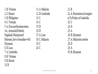 Test/Quiz : India & South East Asia | PPTX