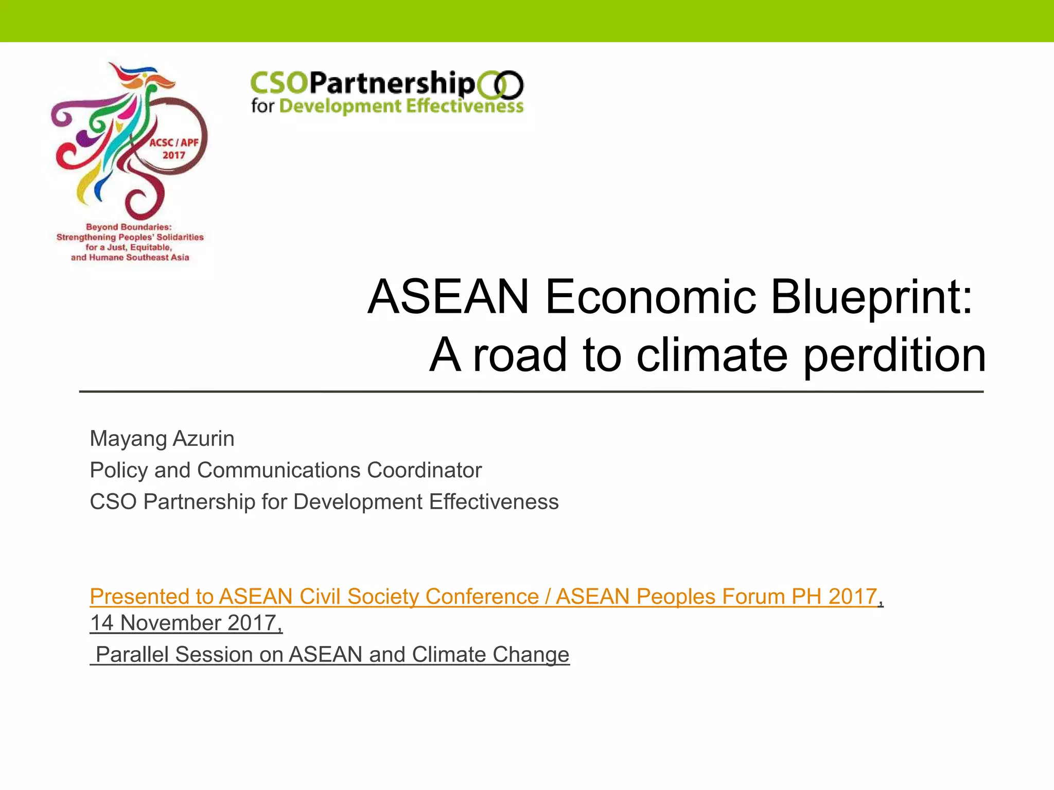 ASEAN and climate change final | PPTX