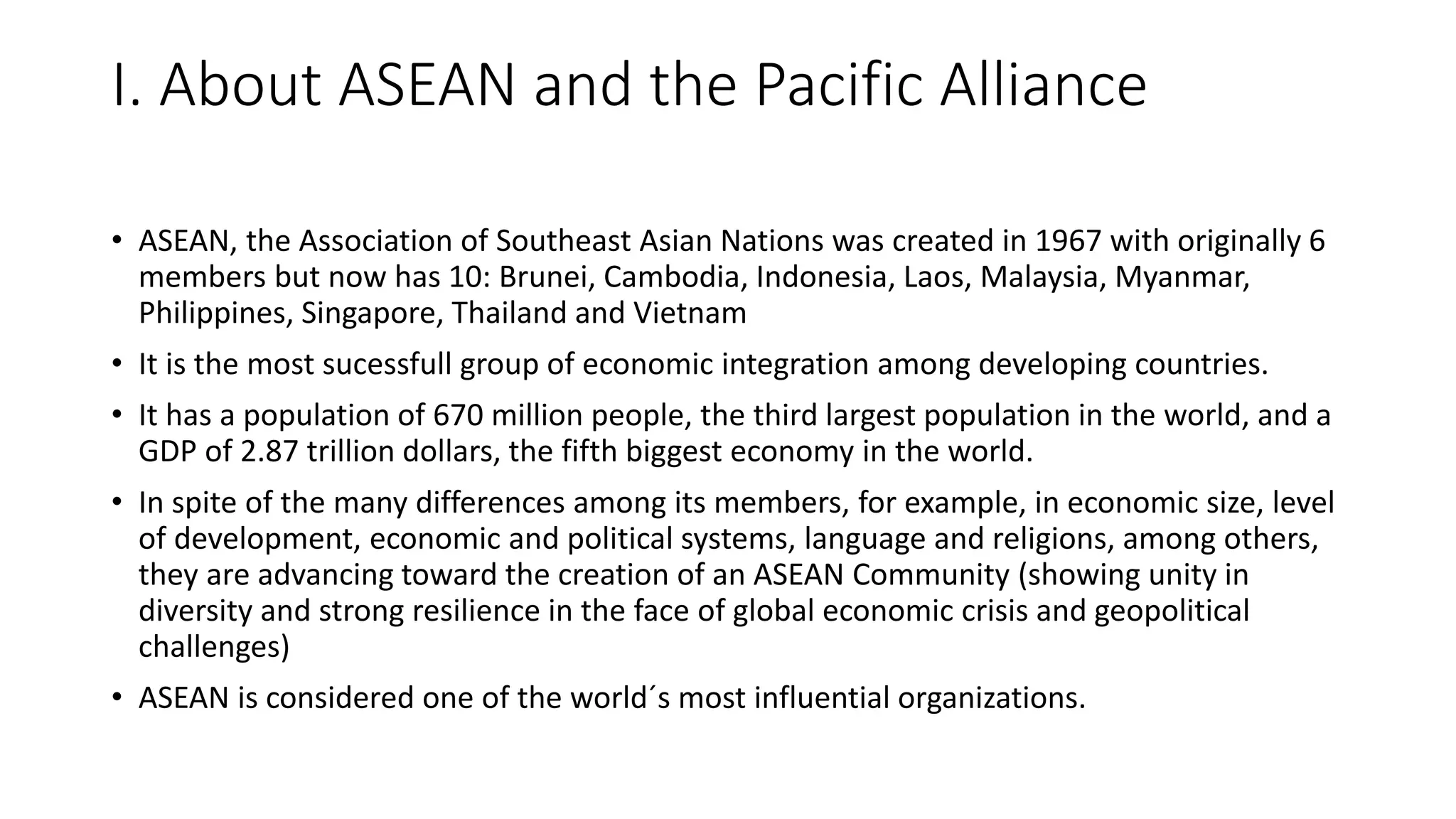 Asean and the pacific alliance | PPTX
