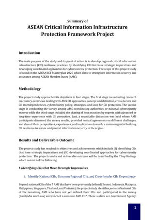 ASEAN Critical Information Infrastructure Protection Framework | PDF