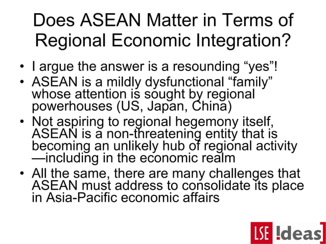 Asean Economic Integration | PPT | Asia Travel | Travel Locations