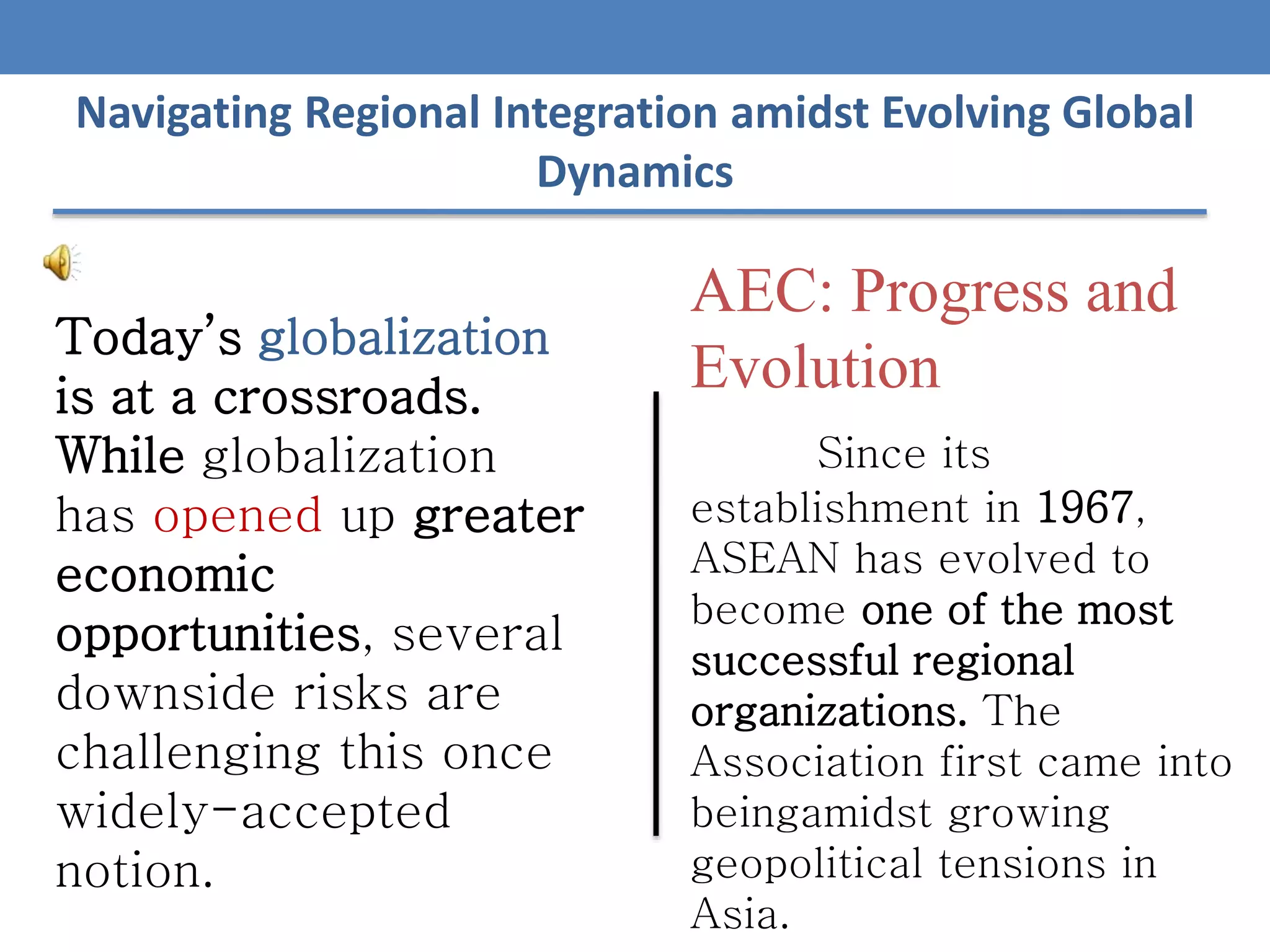 Asean economic integration | PPTX
