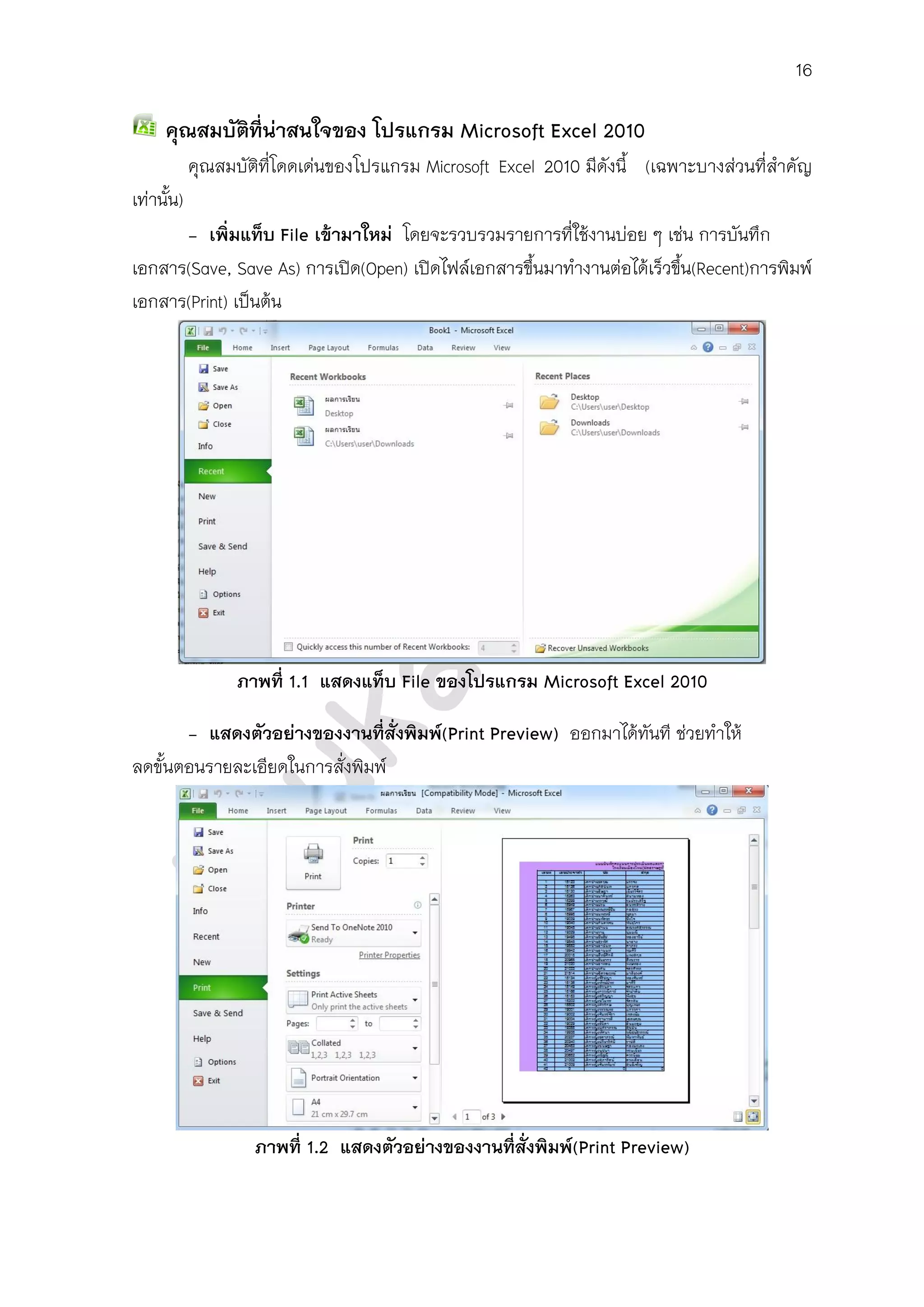 เอกสารประกอบการเรียน โปรแกรม Microsoft Excel 2010 | PDF