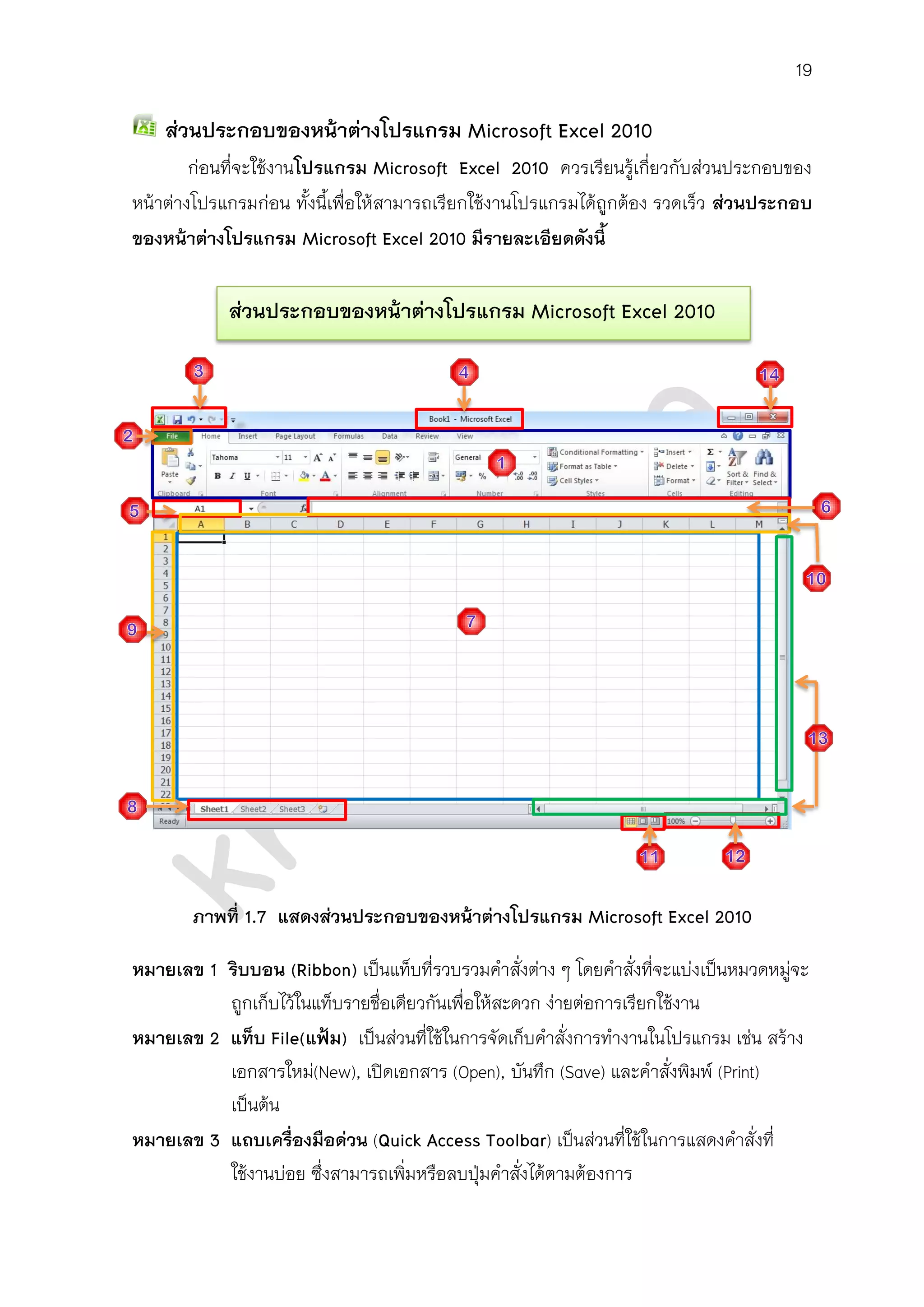 เอกสารประกอบการเรียน โปรแกรม Microsoft Excel 2010 | PDF