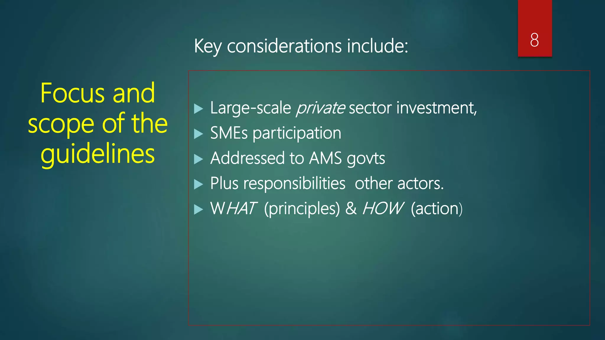 ASEAN Guidelines on Promoting Responsible Investment in Food ...