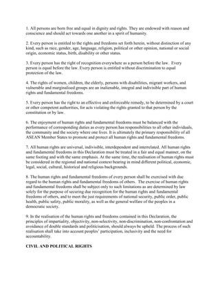 Asean human rights declaration | PDF