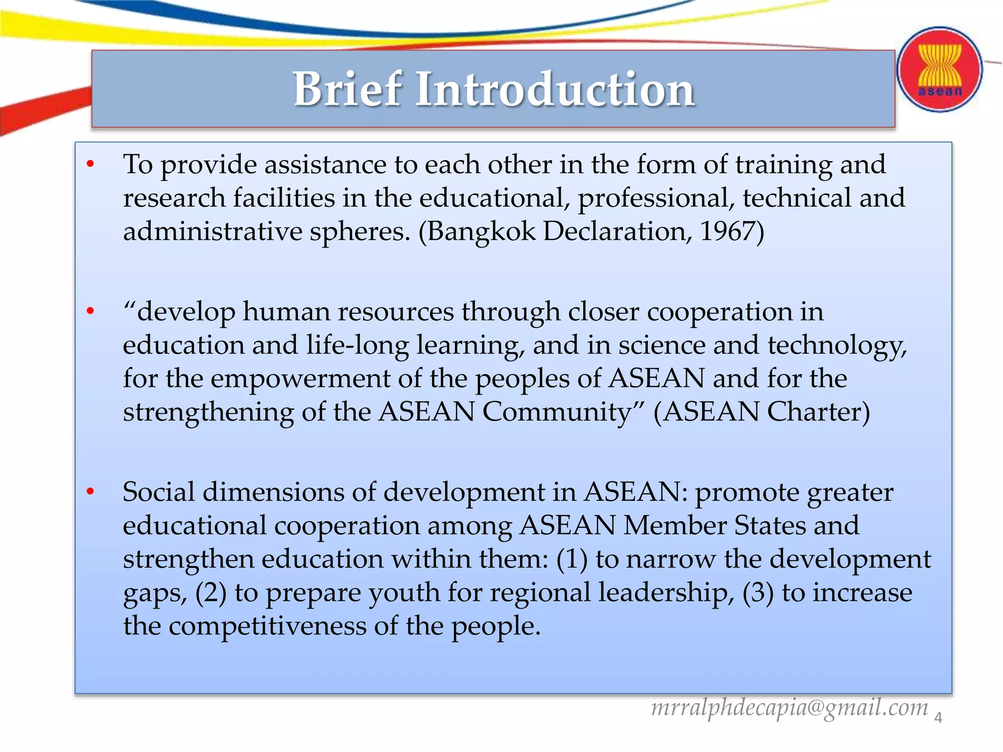 ASEAN Integration: Impacts on Education in the Region | PPTX