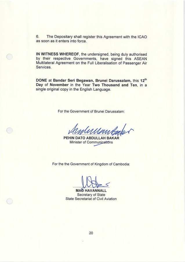 Asean multilateral agreement on air services | PDF