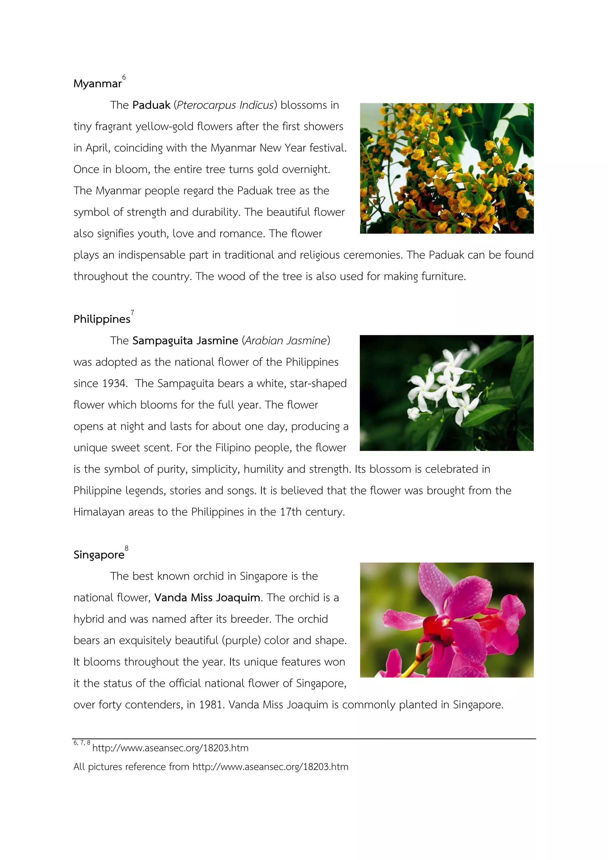 Asean national flowers | PDF
