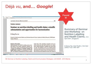 ASEAN Nutrition & Labeling Claims_2015 | PPT