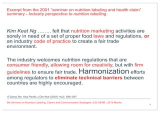 ASEAN Nutrition & Labeling Claims_2015 | PPT