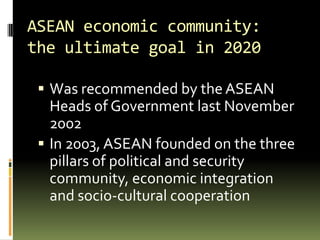 Asean roadmap for integration | PPTX