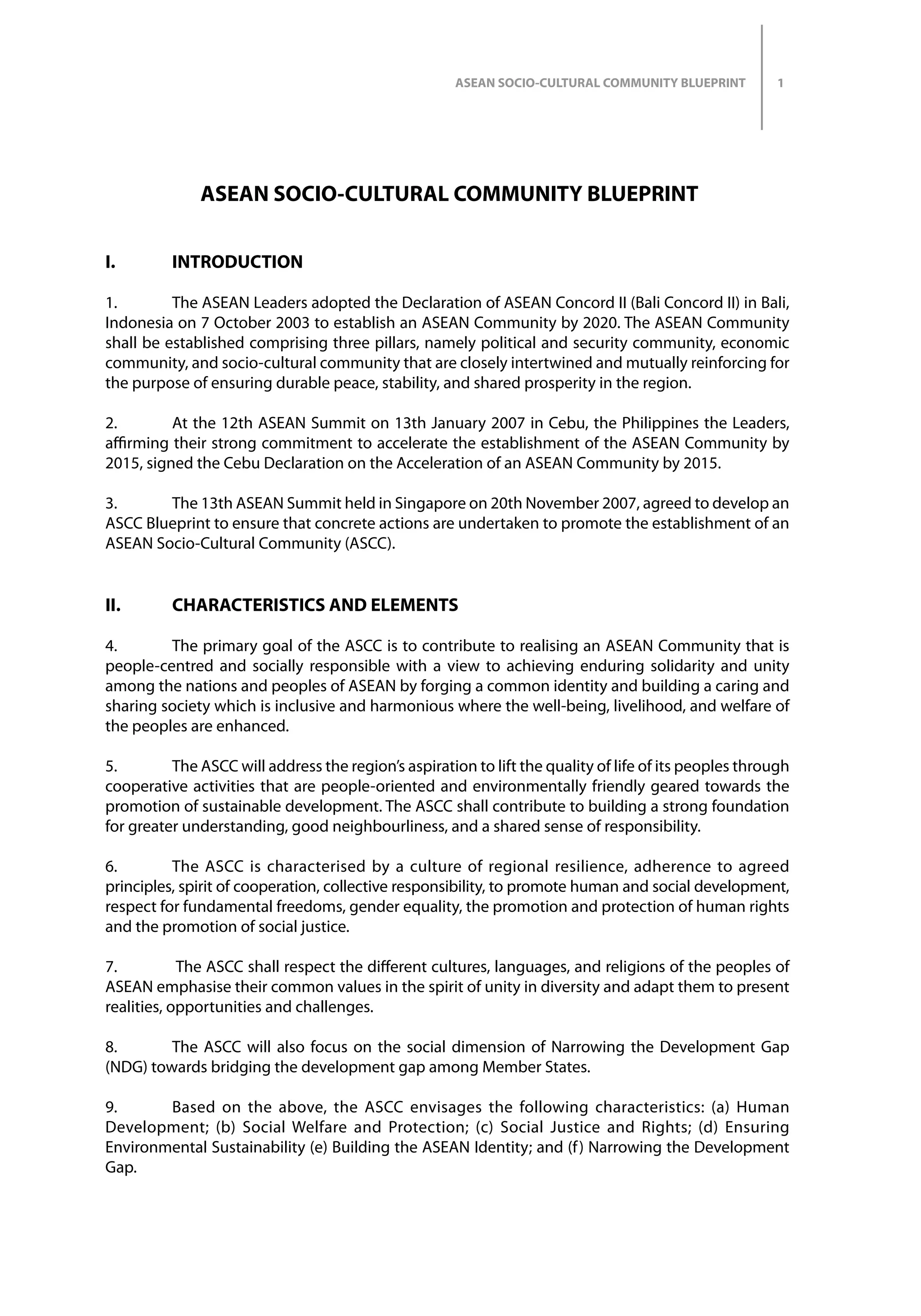 Asean socio cultural community blueprint | PDF