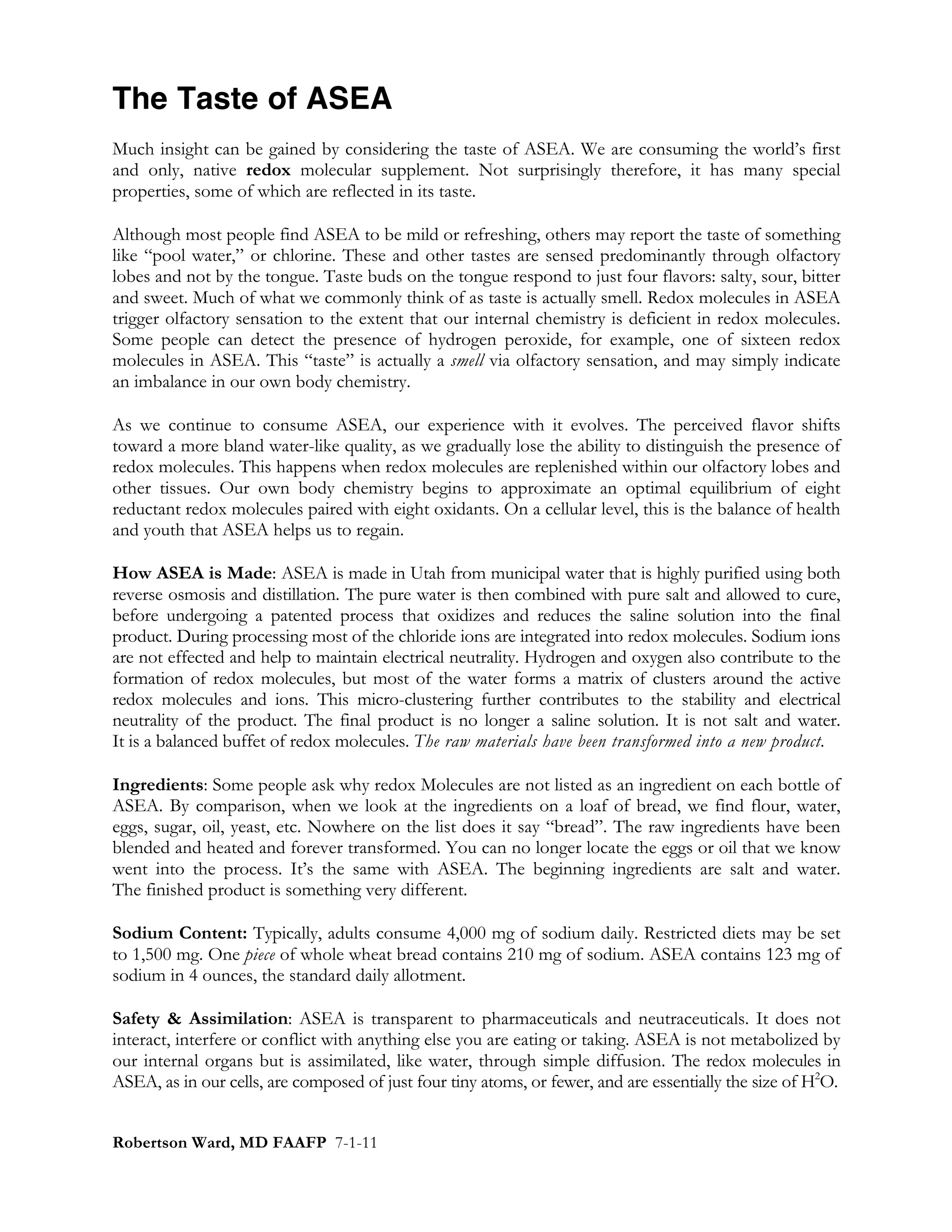 Asea > Taste, How Made, Ingredients | PDF